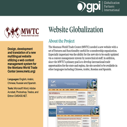 Montana World Trade Center Website Translation Case Study