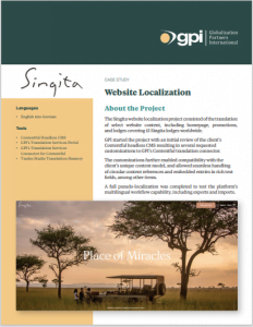Singita Website Localization Case Study | GPI Translation